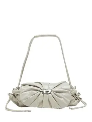 DIESEL® Scrunch Leather Shoulder Bag - White