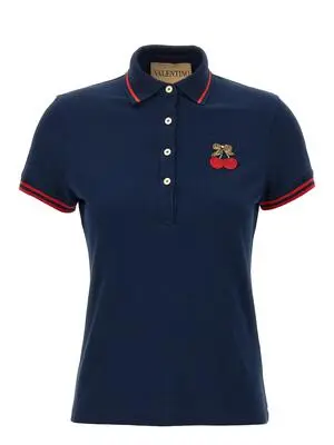 Valentino Garavani Polo Shirt With Embroidered Detail - Blue