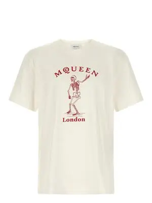 Alexander McQueen Skeleton' T Shirt - Red