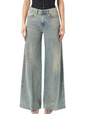 DIESEL Wide Leg Denim Jeans - Dirty Denim