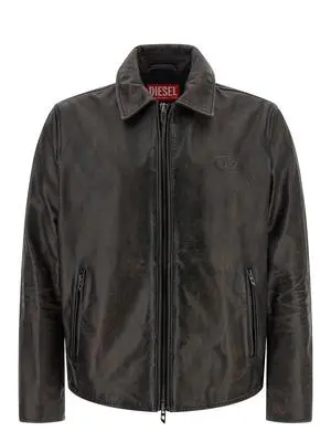 DIESEL® L-amar-wrd Leather Jacket - Brown