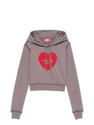 DIESEL® Cotton Hoodie With Graphic - Grey
