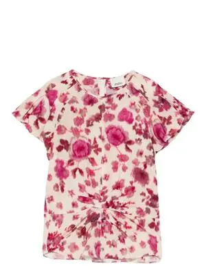 Isabel Marant Tullya Printed Silk Top - Pink