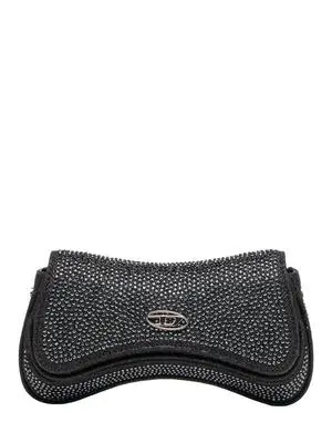 DIESEL® Crossbody Bag With Crystal Embellishment - Black