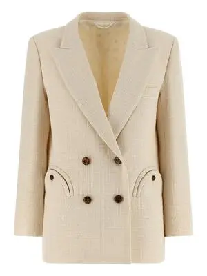 BLAZÉ MILANO Missy Everynight Cotton-tweed Blazer - White