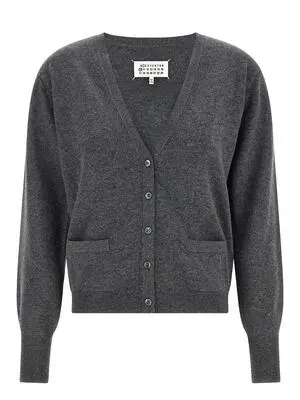MAISON MARGIELA Mélange Virgin Wool Cardigan - Gray