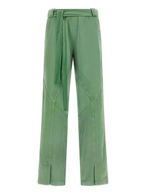 Attico Front Split Pants - Green