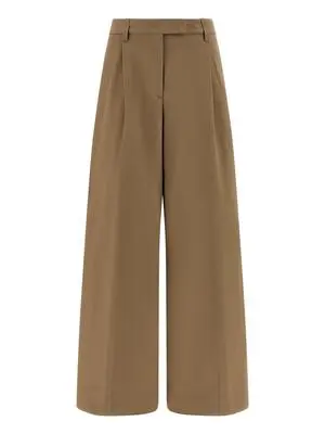 THELATEST Cotton Gabardine Wide Leg Pants - Brown