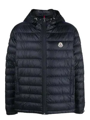 Moncler Agout Logo Patch Puffer Jacket - Blu
