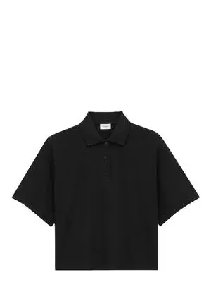 Saint Laurent Oversized Piqué Polo - Noir