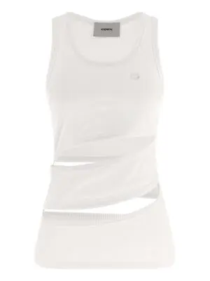 Coperni Spiral Cotton Tank Top - White