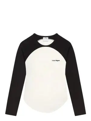 COURREGES Long Sleeve T-shirt - Heritage White/black