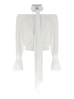 Elisabetta Franchi Shirt Collar Blouse - White