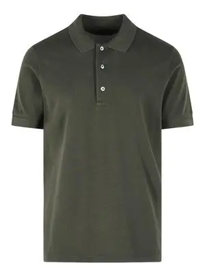 TOM FORD Polo Shirt In Cotton Blend - Green