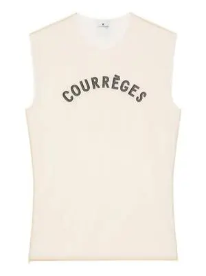 COURREGES Tulle Illusion Top - Sand