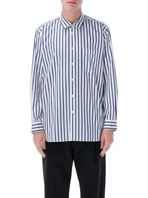 Comme Des Garçons T Shirts And Polos - White Blue Stripes