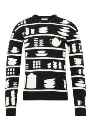 JW Anderson Crockery Jacquard Jumper - Black/white