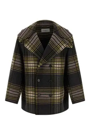 Saint Laurent Caban Wool Coat - Multicolor