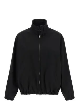 COURREGES Buckle Zipped Bomber Jacket - Black
