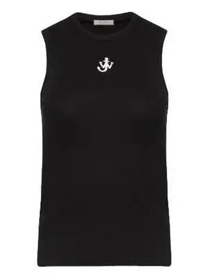JW Anderson Anchor Embroidery Vest - Black