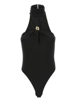 Elisabetta Franchi Jewel Detail Bodysuit - Black