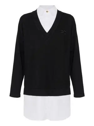 Elisabetta Franchi Maglia Knit Dress - Rouge Noir/bianco