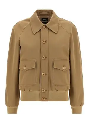 A.p.c. Cotton And Wool Blend Jacket - Beige