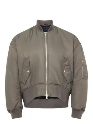 JW Anderson Oversized Curved Hem Bomber Jacket - Steel