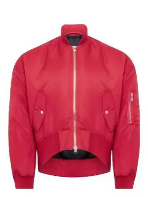 JW Anderson Oversized Curved Hem Bomber Jacket - Ruby