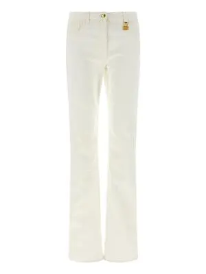 Elisabetta Franchi Jewel Padlock Jeans - White