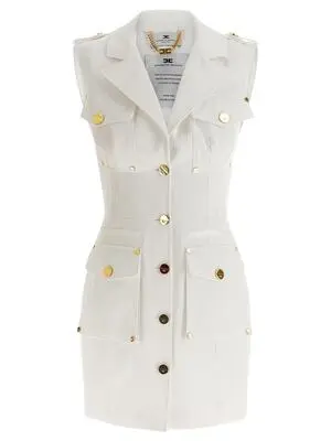 Elisabetta Franchi Double-breasted Mini Dress - White