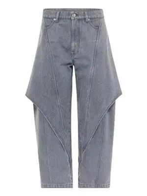 JW Anderson Cropped Sculptural Jeans - Light Grey