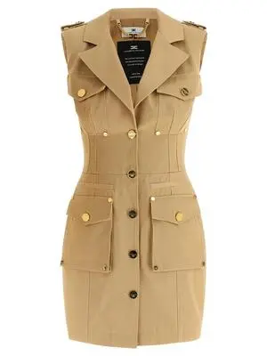 Elisabetta Franchi Double-breasted Mini Dress - Beige