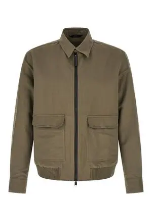 Brioni Linen And Cotton Blend Blouson - Green