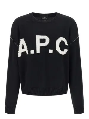 A.p.c. Logo Wool Blend Sweater - Blue