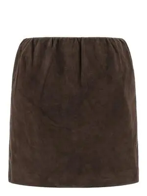 ROTATE BY BIRGER CHRISTENSEN Mini Suede Skirt - Brown