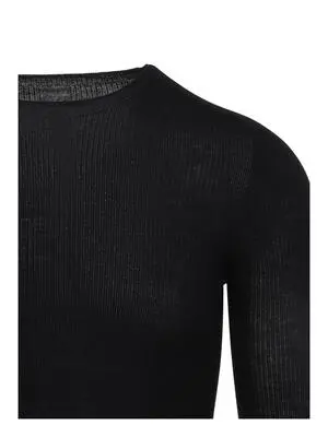 Rick Owens Ribbed Round Neck - Black