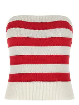 Ermanno Scervino Crochet Bustier Top - Red