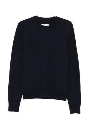 MAISON MARGIELA Crewneck With Suede Elbow Patches - Navy