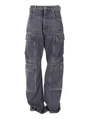Rick Owens Double Cargo Jeans - Washed Grey