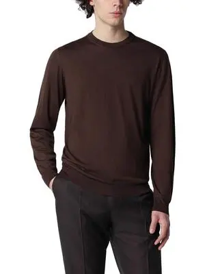 DRUMOHR Merino Wool Crew-neck Sweater - Brown