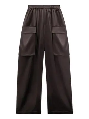 THE FRANKIE SHOP Satin Cargo Trousers - Brown