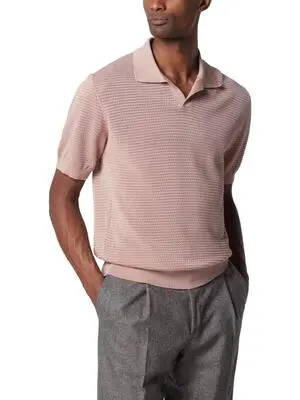 Tagliatore Openwork Cotton Polo Shirt - Pink
