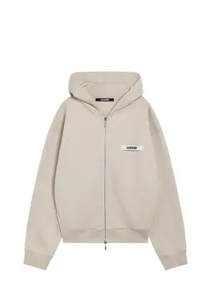 Jacquemus Zip-up Cotton Fleece Hoodie - Beige