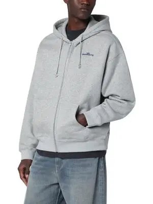 AWAKE NY Logo Print Hooded Sweatshirt - Grey