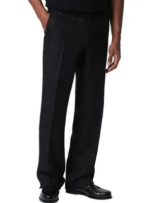 LARDINI Linen Trousers - Black