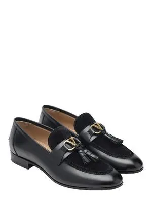 Valentino Garavani Vaniteux Loafer In Calfskin And Split Leather - Black