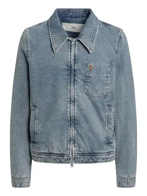 Ami Denim De Coeur Zip-up Jacket - Blue