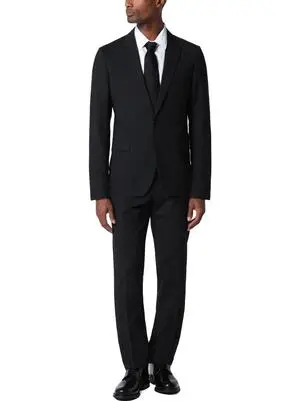 LARDINI Single Breasted Wool Blend Suit - Black