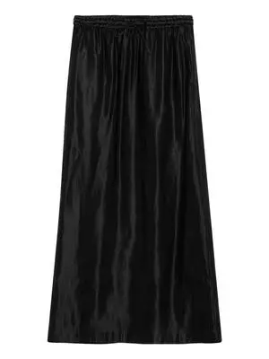 Loulou De Saison Skirt In Linen And Silk - Black